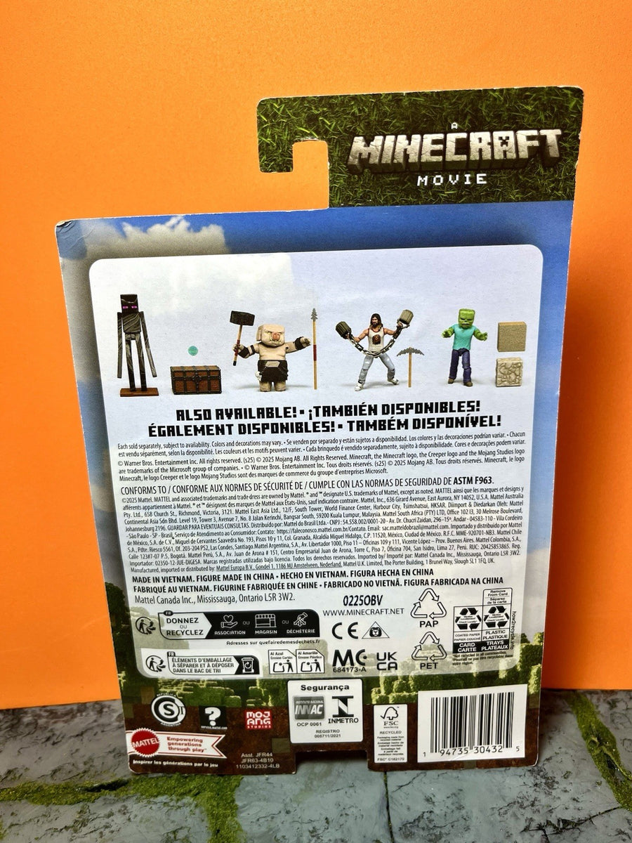 2025 Mattel - A Minecraft Movie 4in Figure: GARRETT/JASON MOMOA (w/ Pi ...