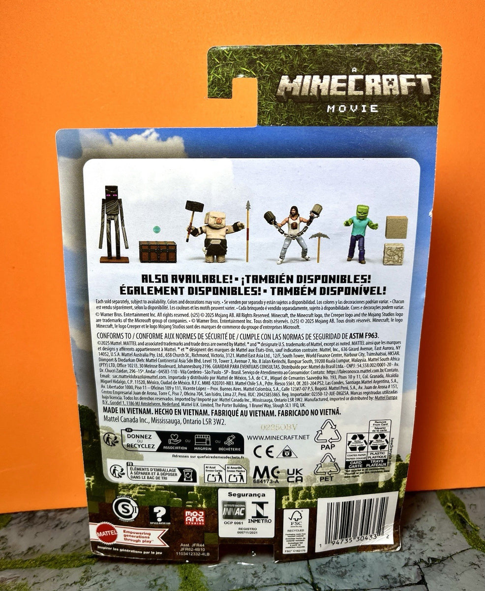 2025 Mattel - A Minecraft Movie 4in Figure: PIGLIN WARRIOR (w/ Warhamm ...