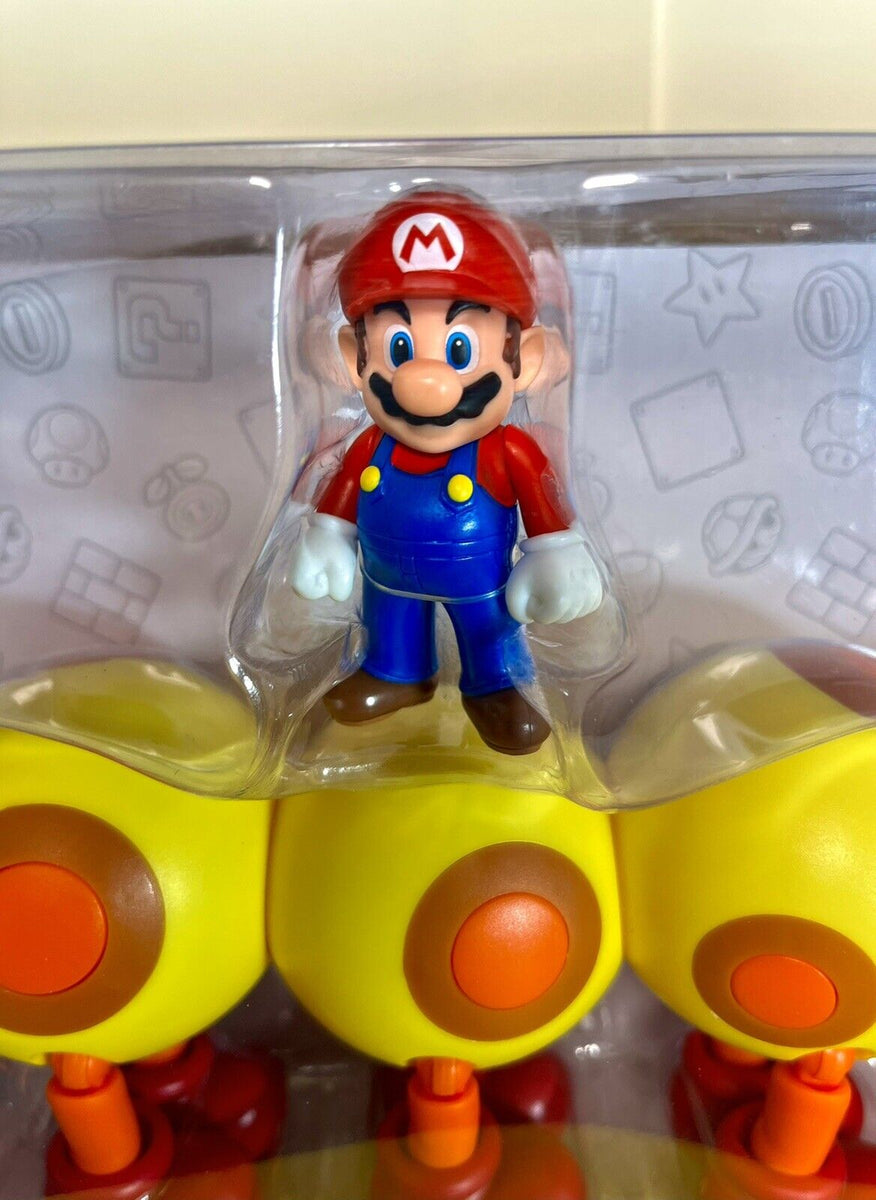 2023 JAKKS Pacific Super Mario Figure Set - WIGGLER, MARIO, AND LUIGI ...