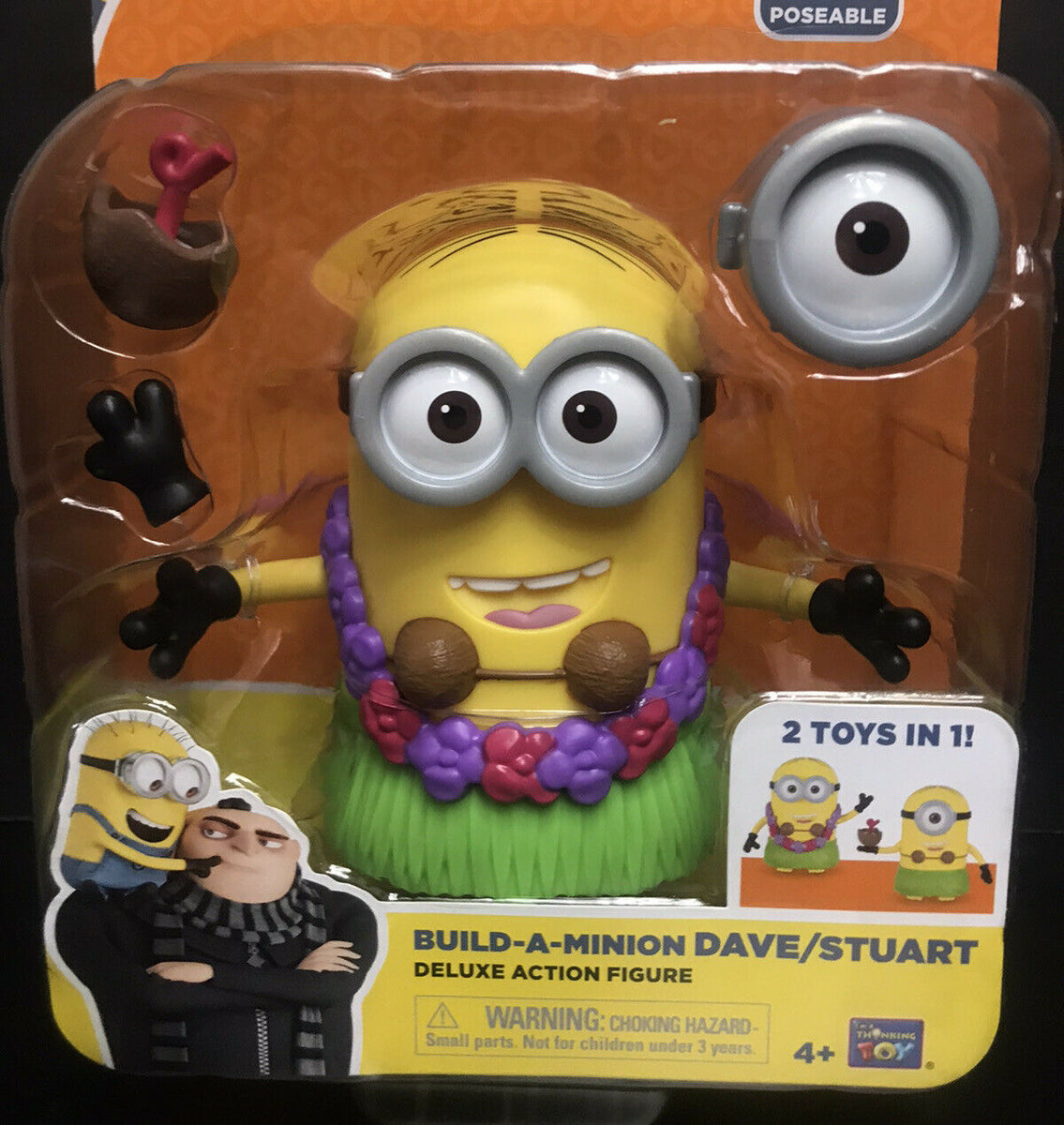 2019 Despicable Me 3 Poseable Deluxe Action Figure: Build-A-Minion Dav ...