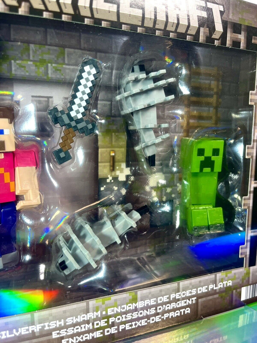 2023 Mattel Minecraft - SILVERFISH SWARM Adventure Set w/ Steve & Cree ...